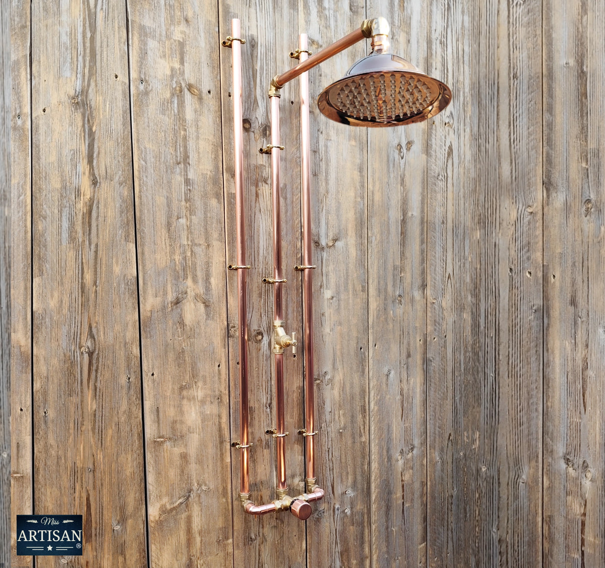 Thermostatic Copper Shower With Ceiling Pipes Indoor Outdoor – Miss ...