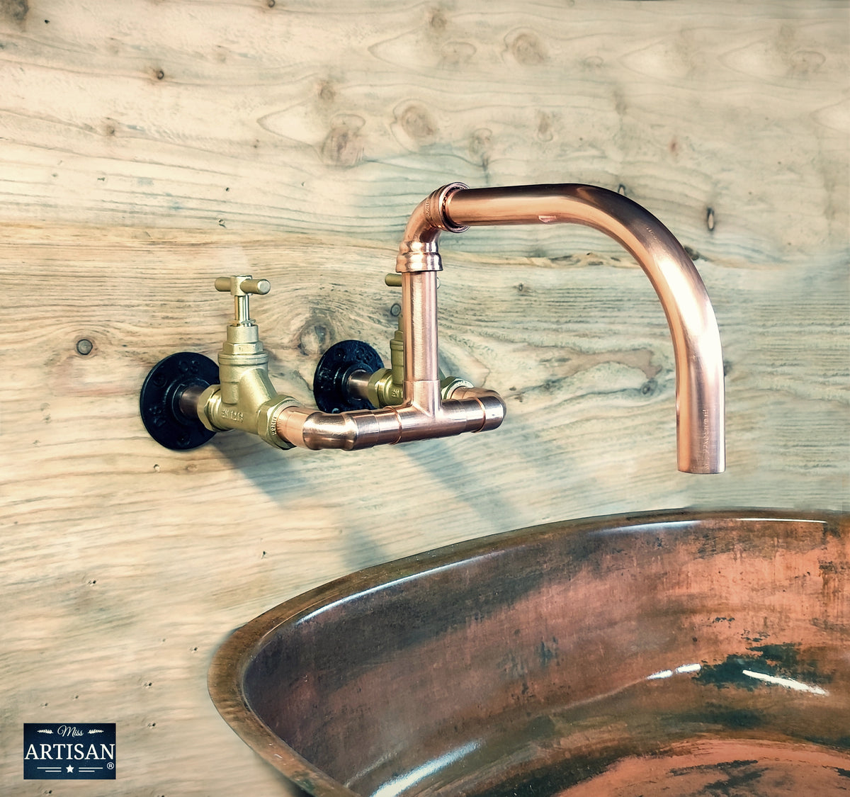 Copper Mixer Faucet Tap Wall Mounted - Swivel Spout – Miss Artisan Ltd