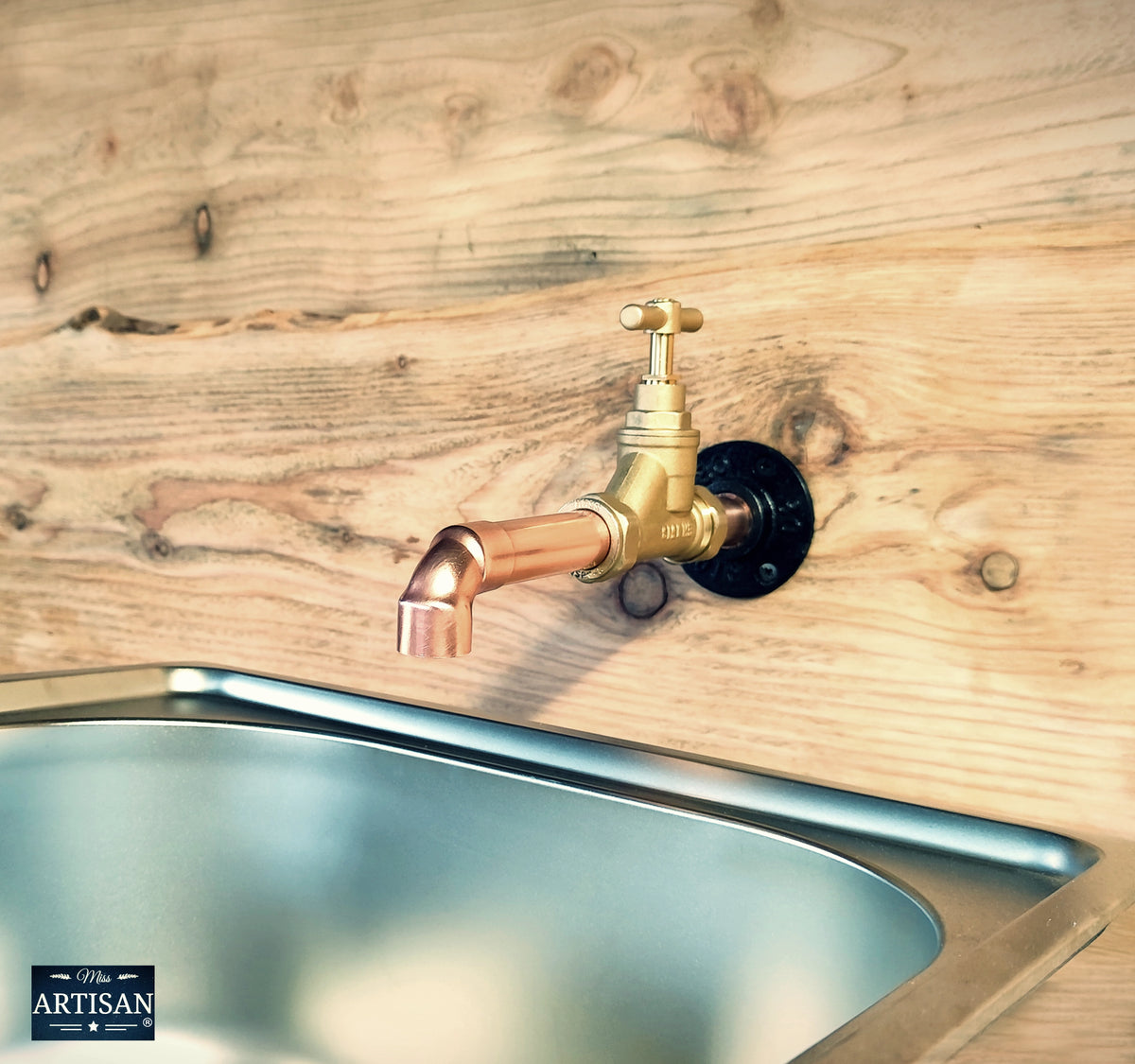 Pair Of Copper Pipe Wall Mounted Faucet Taps – Miss Artisan Ltd