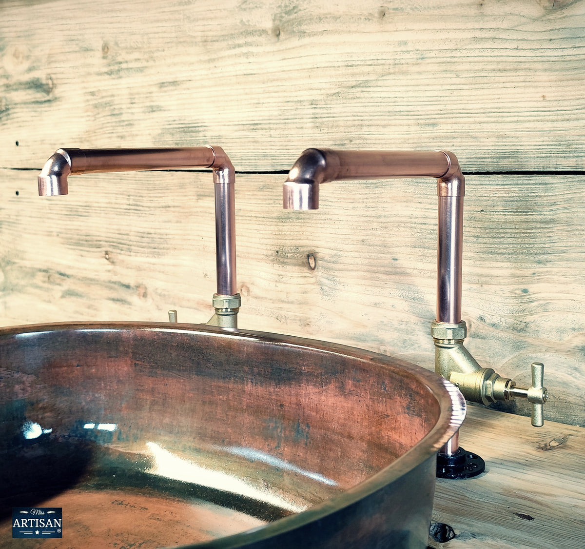 Pair Of Copper Faucet Taps - Fixed Spout – Miss Artisan Ltd