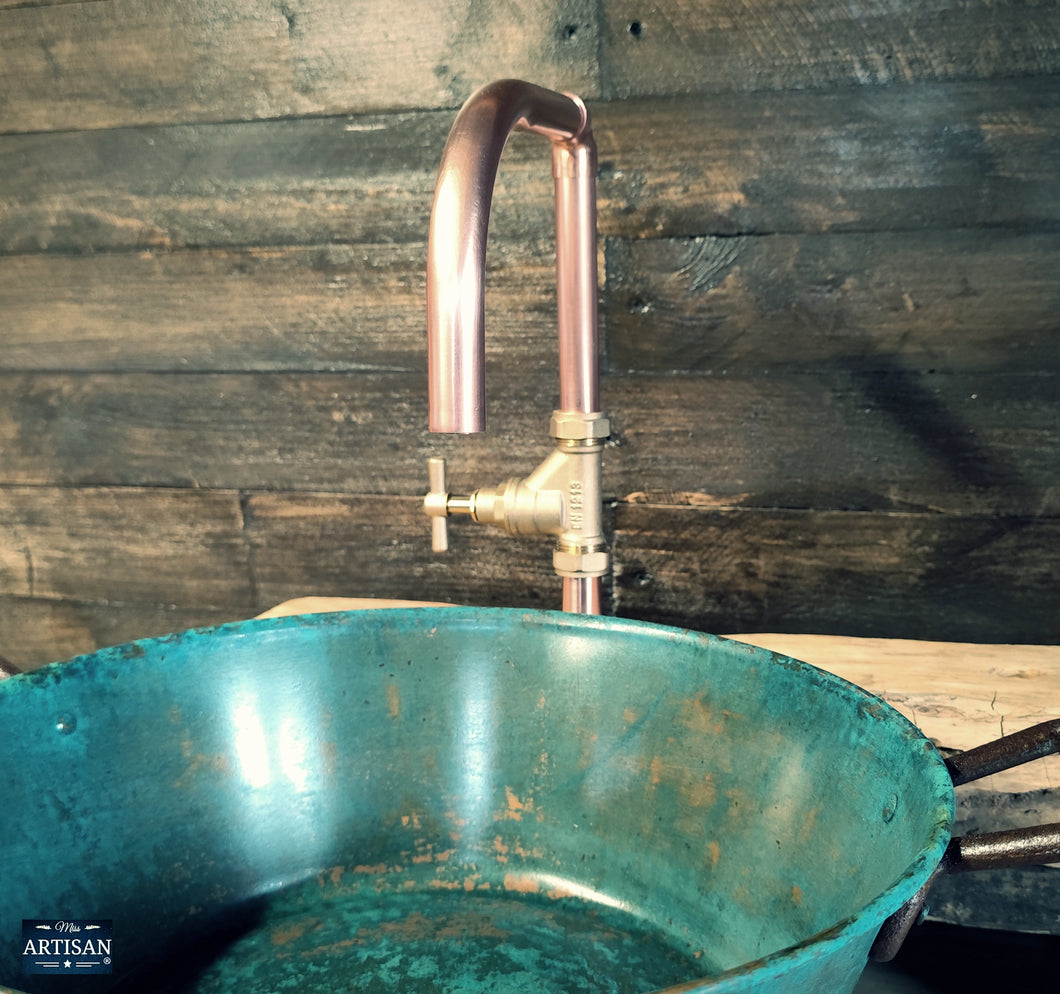 Single Copper Faucet Tap - Fixed Angled Spout – Miss Artisan Ltd