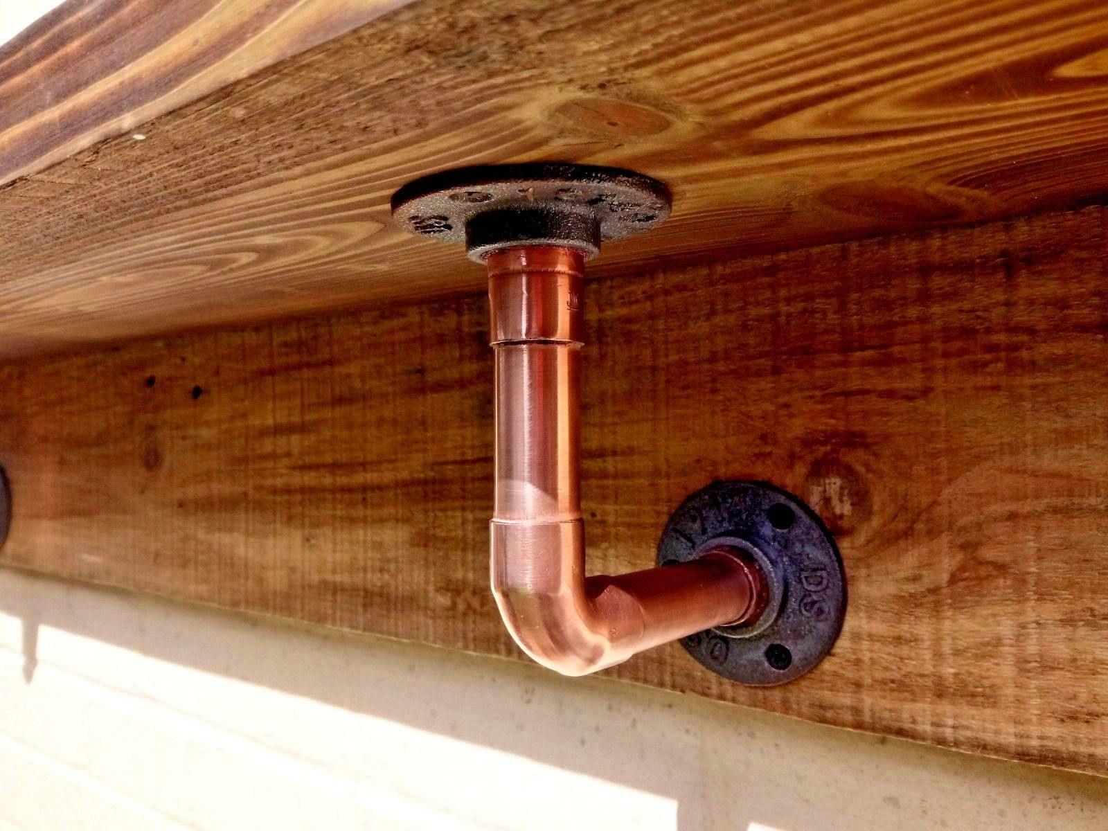 Copper Pipe Shelf Brackets Pair Miss Artisan Ltd