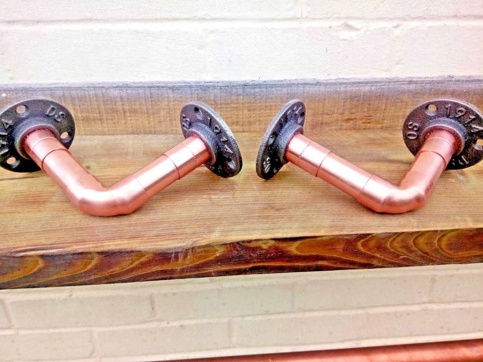 Copper Pipe Shelf Brackets - Pair – Miss Artisan Ltd