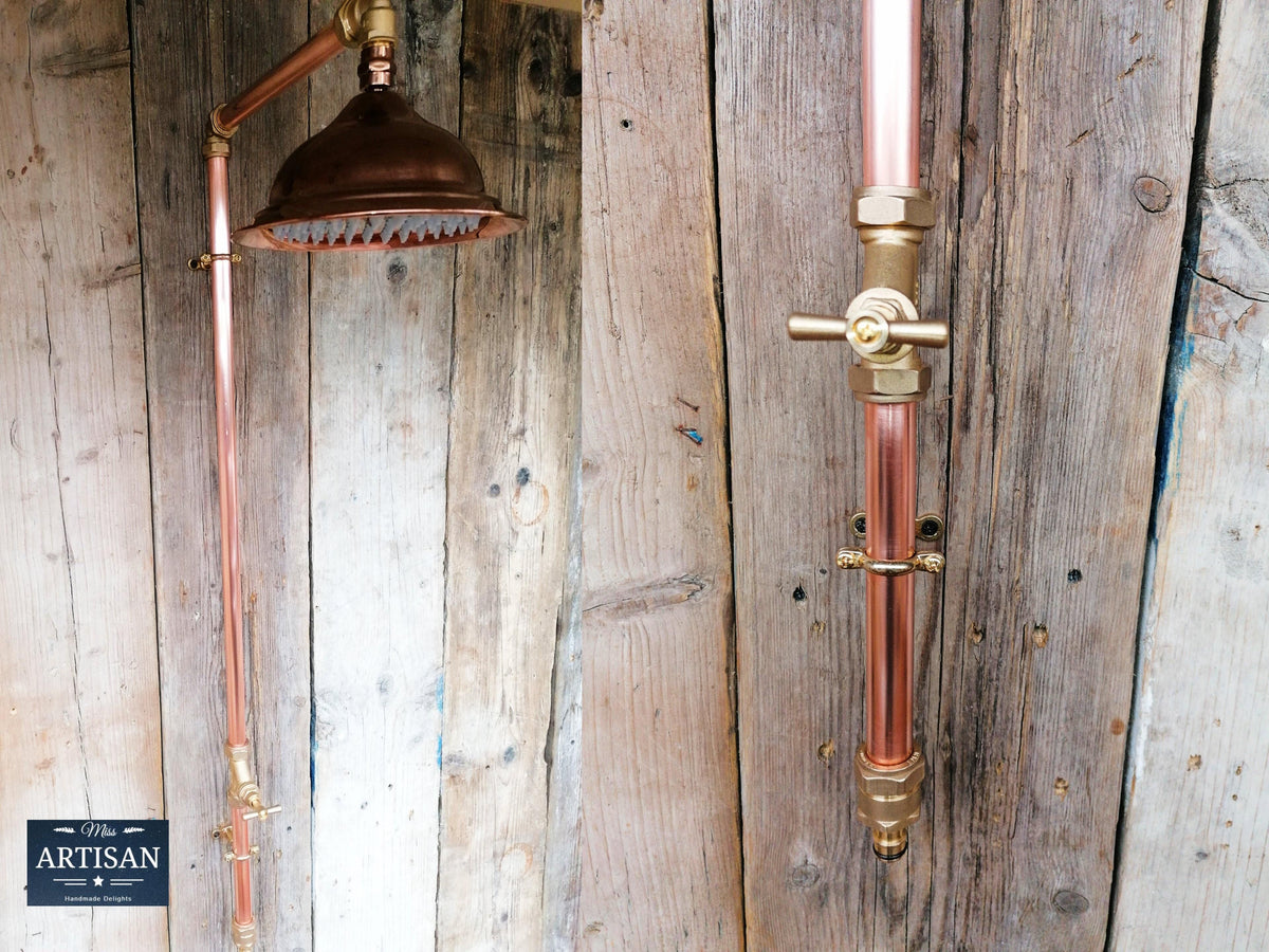 Outdoor / Indoor Copper Pipe Rainfall Shower - Works Off A Hose Pipe ...